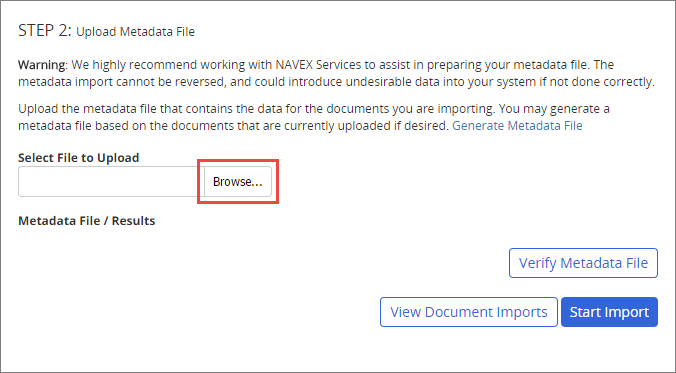 Document Importing with Metadata