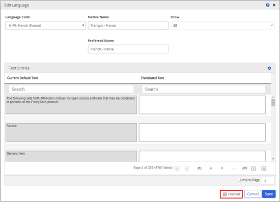 Enabling or Disabling a Language File