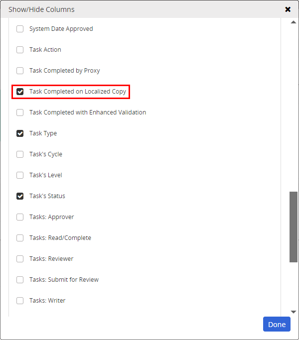 Viewing Synced Reading/Completion Task Status
