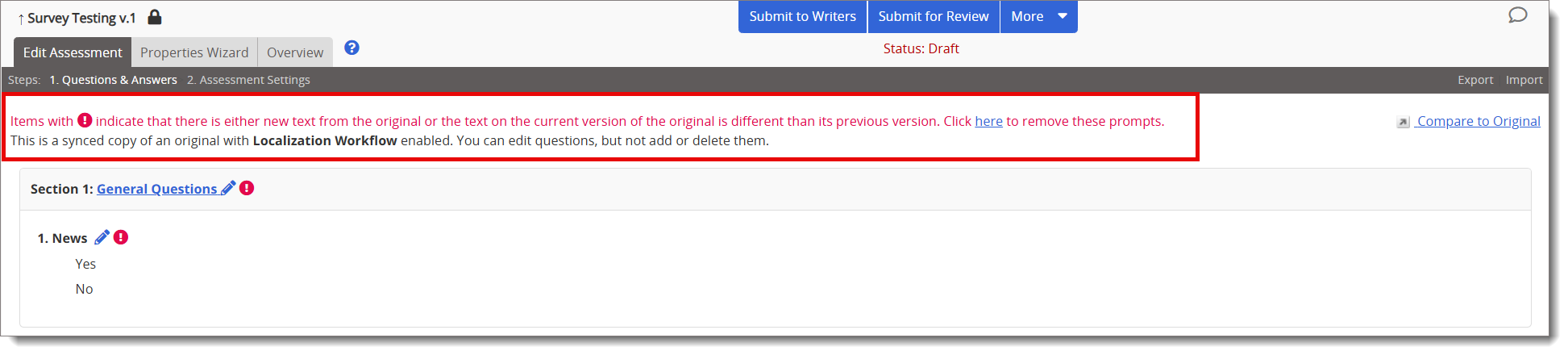 Localizing a Copy of a Primary Document/Assessment