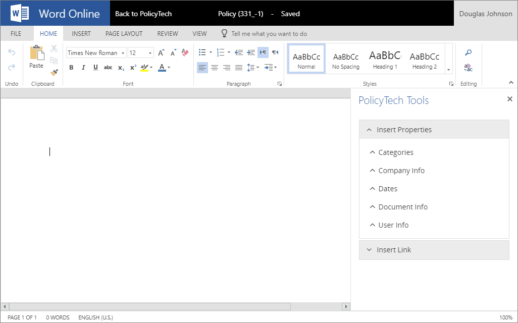 Adding Content to a Word Template