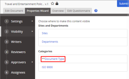Setting Visibility of a Document