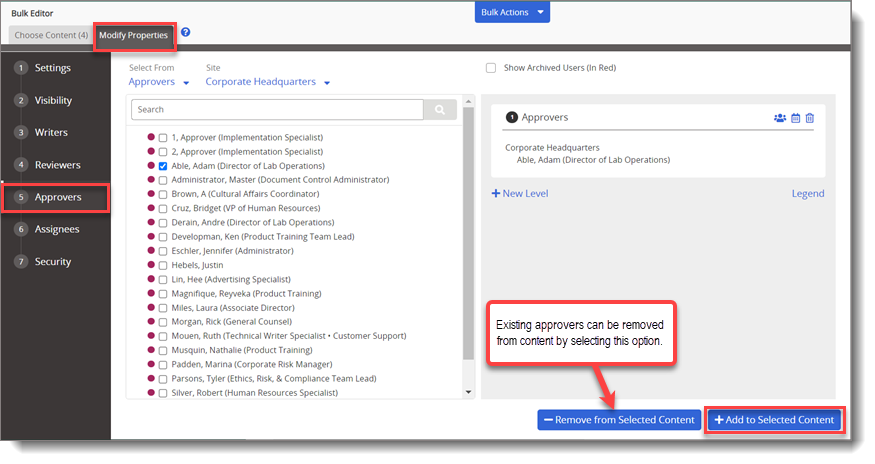 Adding an Approver after Publication