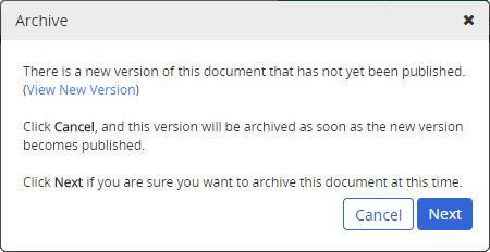 Manually Archiving a Document or Questionnaire